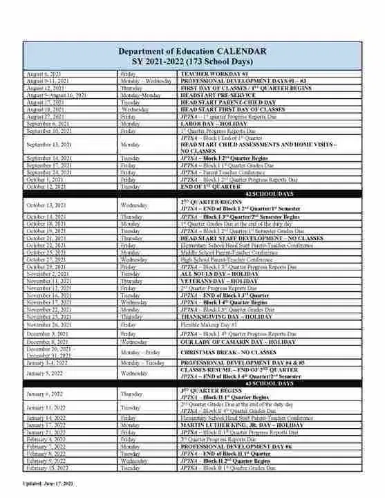 SY2021-2022 Calendar